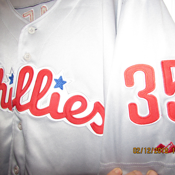 Majestic | Shirts | Philadelphia Phillies Mlb 35 Hamels Jersey Gray ...